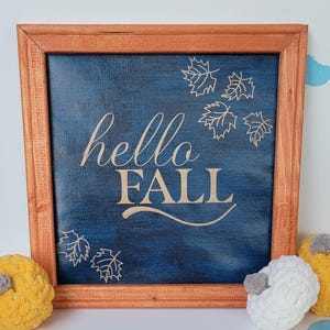 Blue Hello Fall Indoor Wall Decor, Blue Fall Decor, Autumn Decor ...