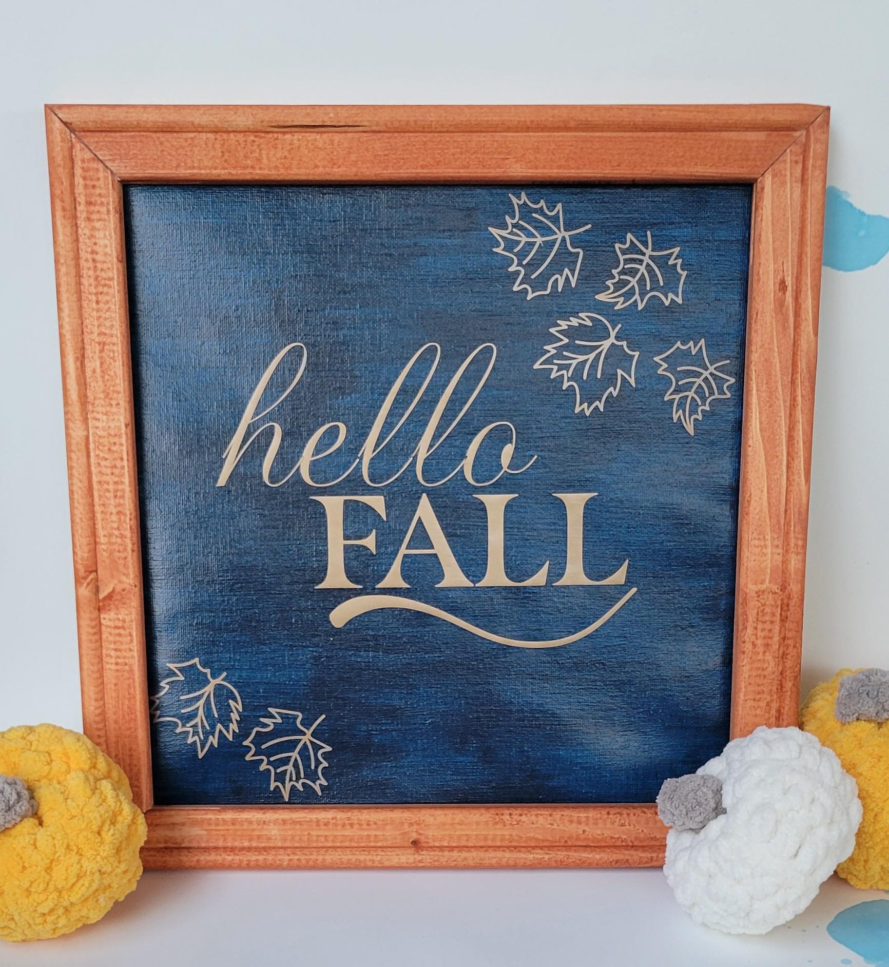 Blue Hello Fall Indoor Wall Decor, Blue Fall Decor, Autumn Decor ...