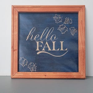 Blue Hello Fall Indoor Wall Decor, Blue Fall Decor, Autumn Decor ...