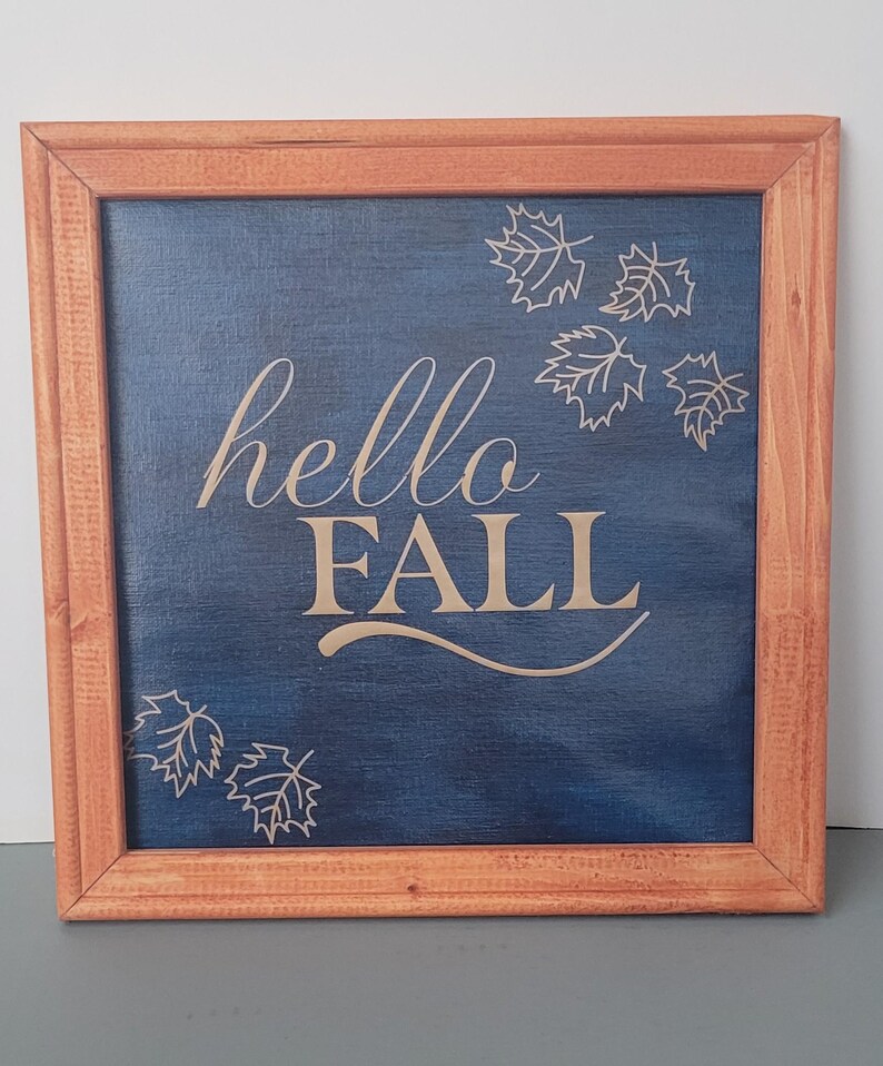 Blue Hello Fall Indoor Wall Decor, Blue Fall Decor, Autumn Decor ...