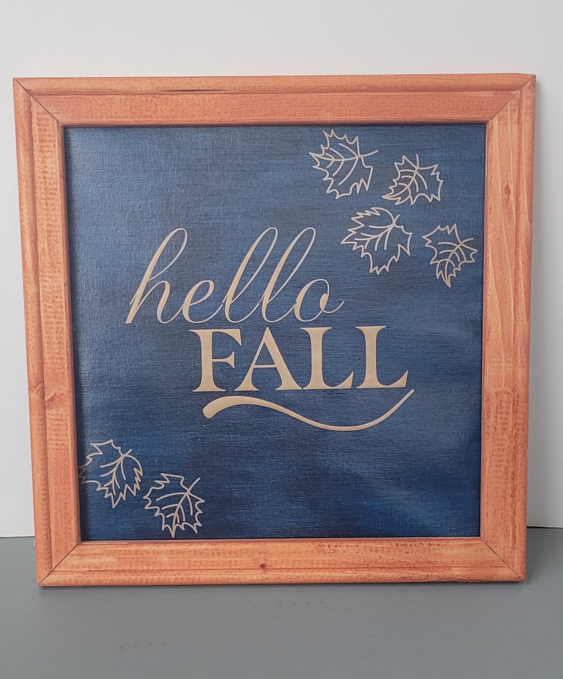 Blue Hello Fall Indoor Wall Decor, Blue Fall Decor, Autumn Decor ...