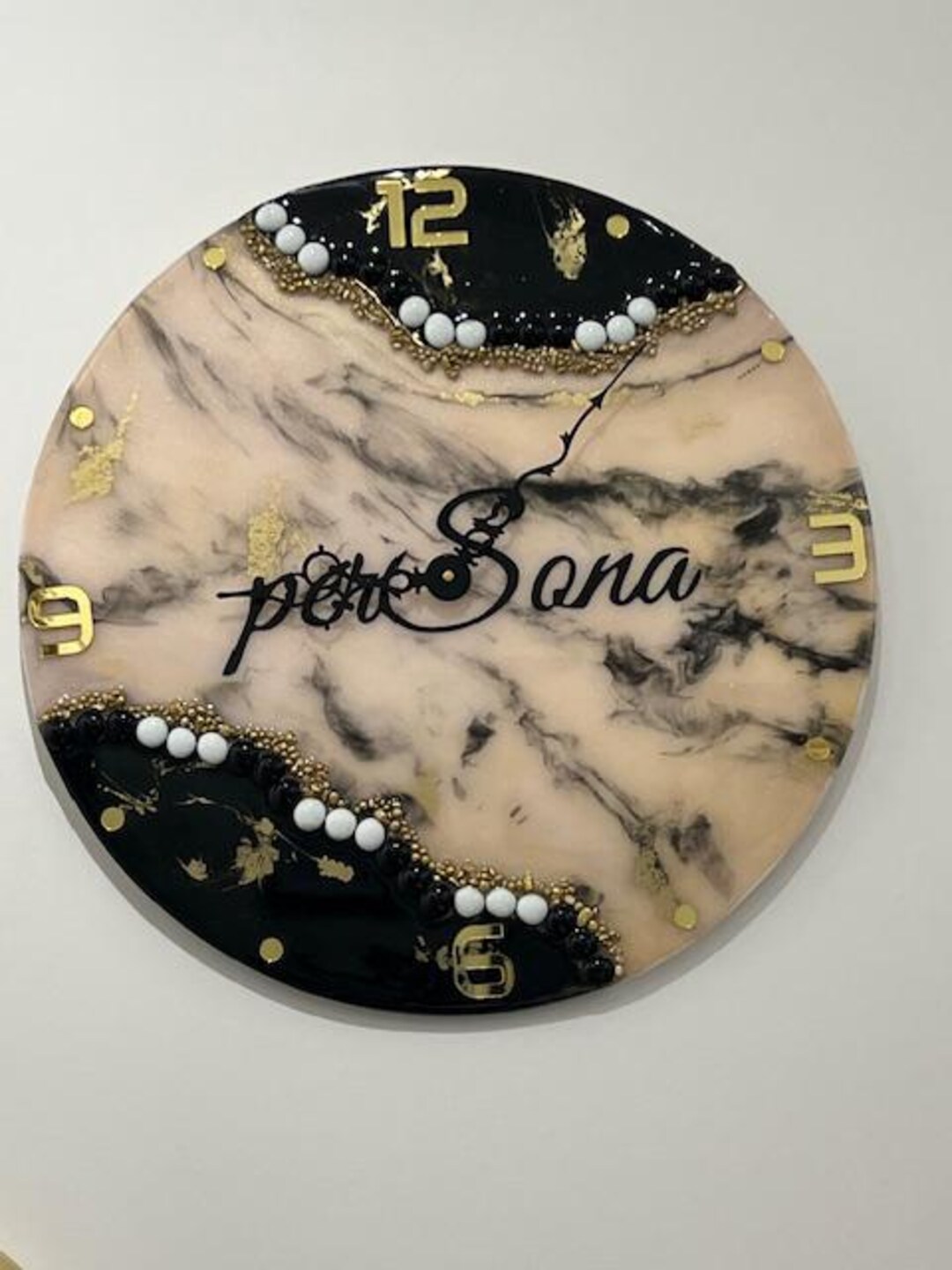 Modern Marble-look Wall Clock for Office - Etsy