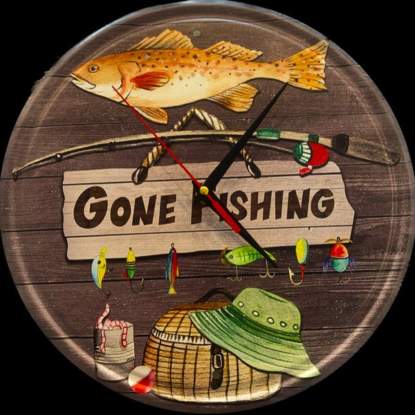 Gone Fishing Clock - Etsy