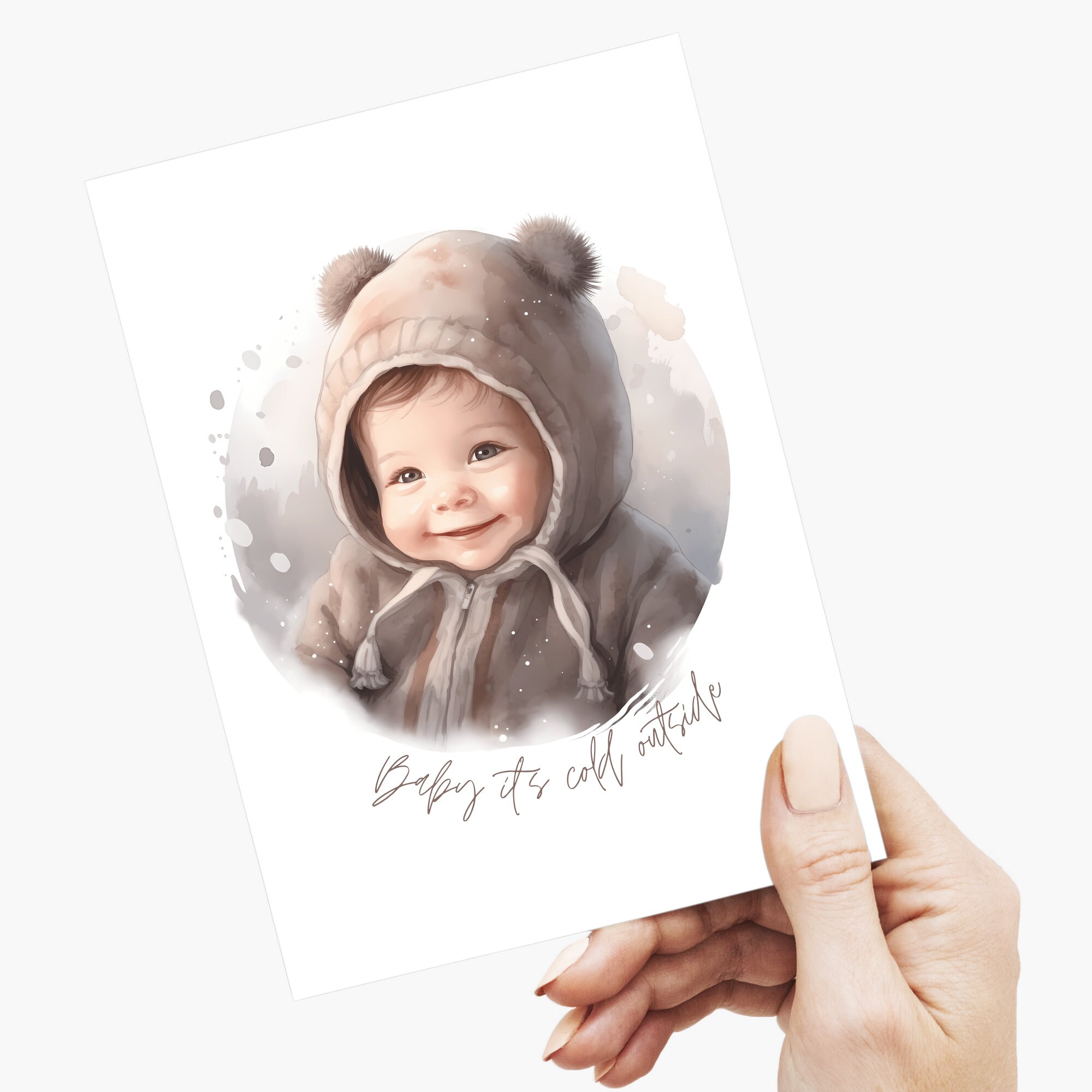 Winter Babies Watercolor Clipart Bundle Commercial Use Transparent PNG ...