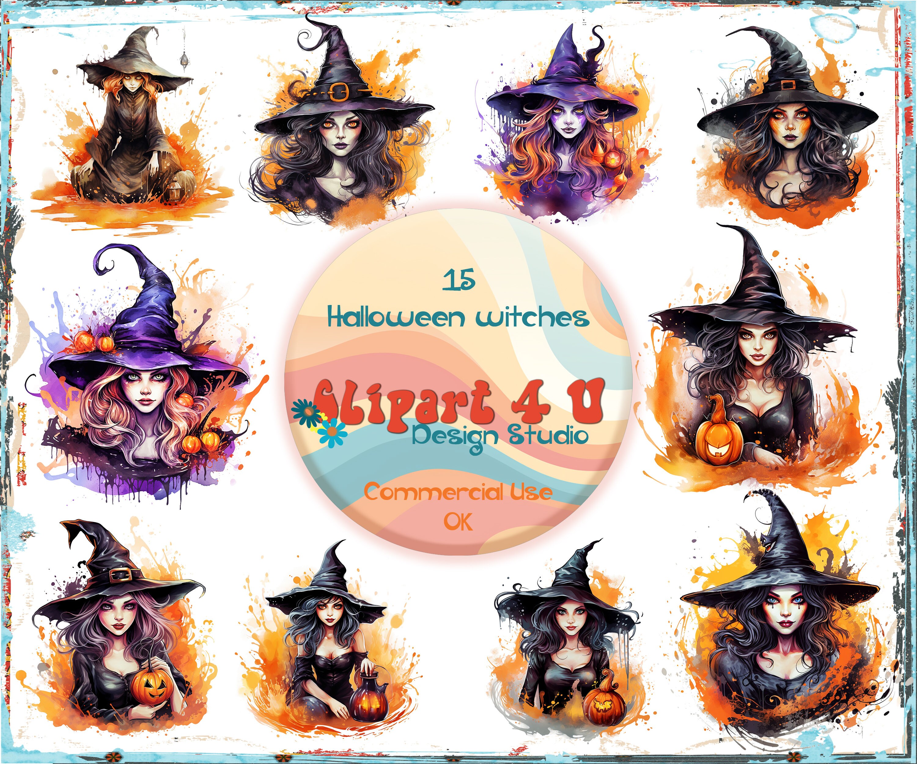 Clipart Halloween Witches Clipart Images Halloween Designs, PNG Files ...