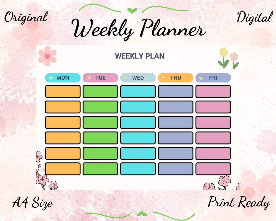 Kids Weekly Schedule and to Do List Printable Daily Weekly - Etsy