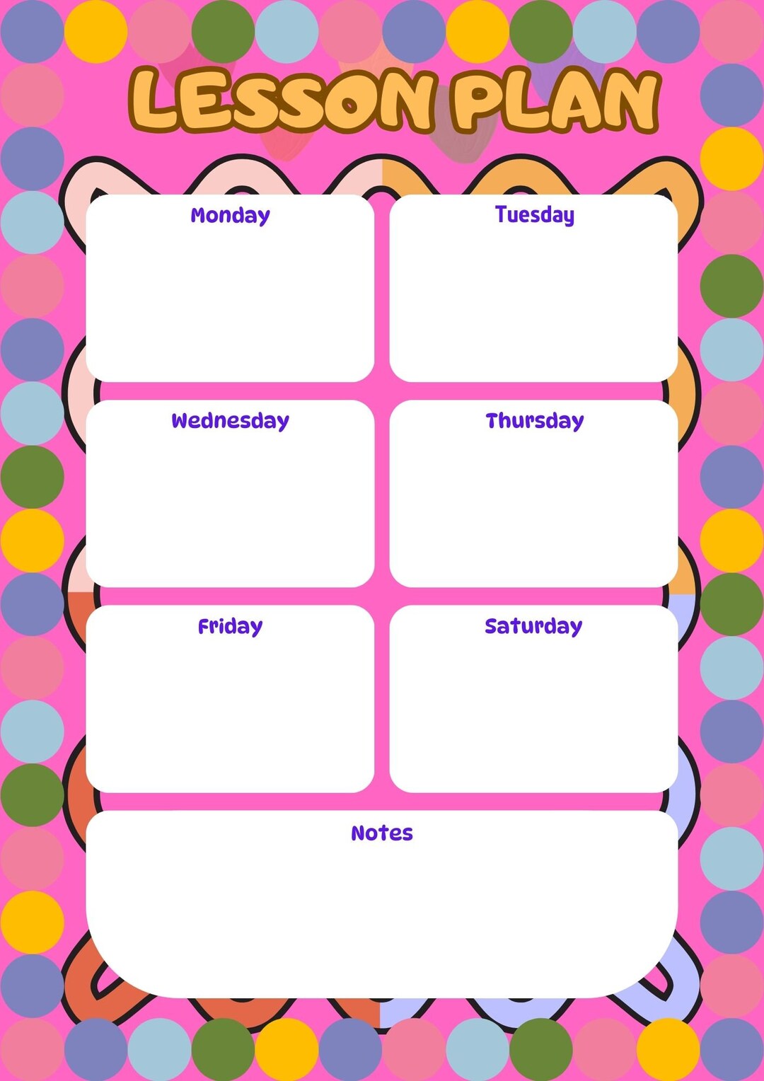 Lesson Planner - Kids Journal- Weekly Planner - Etsy