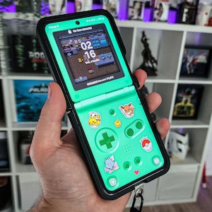Samsung Galaxy Z Flip Wallpaper - Cute Sticker Gamer (mint) - Etsy