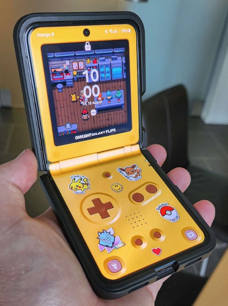 Samsung Galaxy Z Flip Wallpaper - Cute Sticker Gamer (yellow) - Etsy