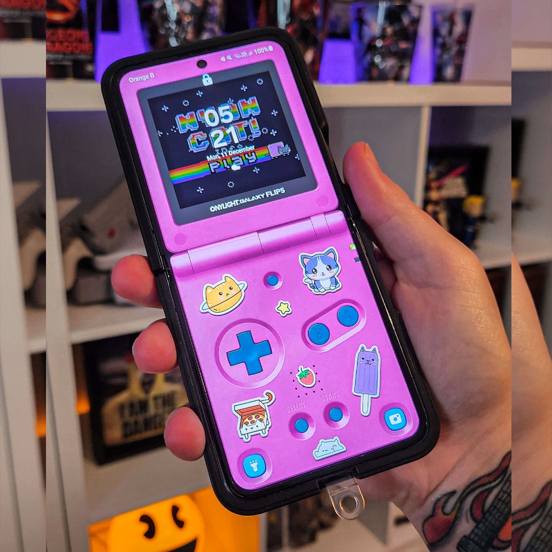 Samsung Galaxy Z Flip Wallpaper - Cute Sticker Kitten (pink) - Etsy