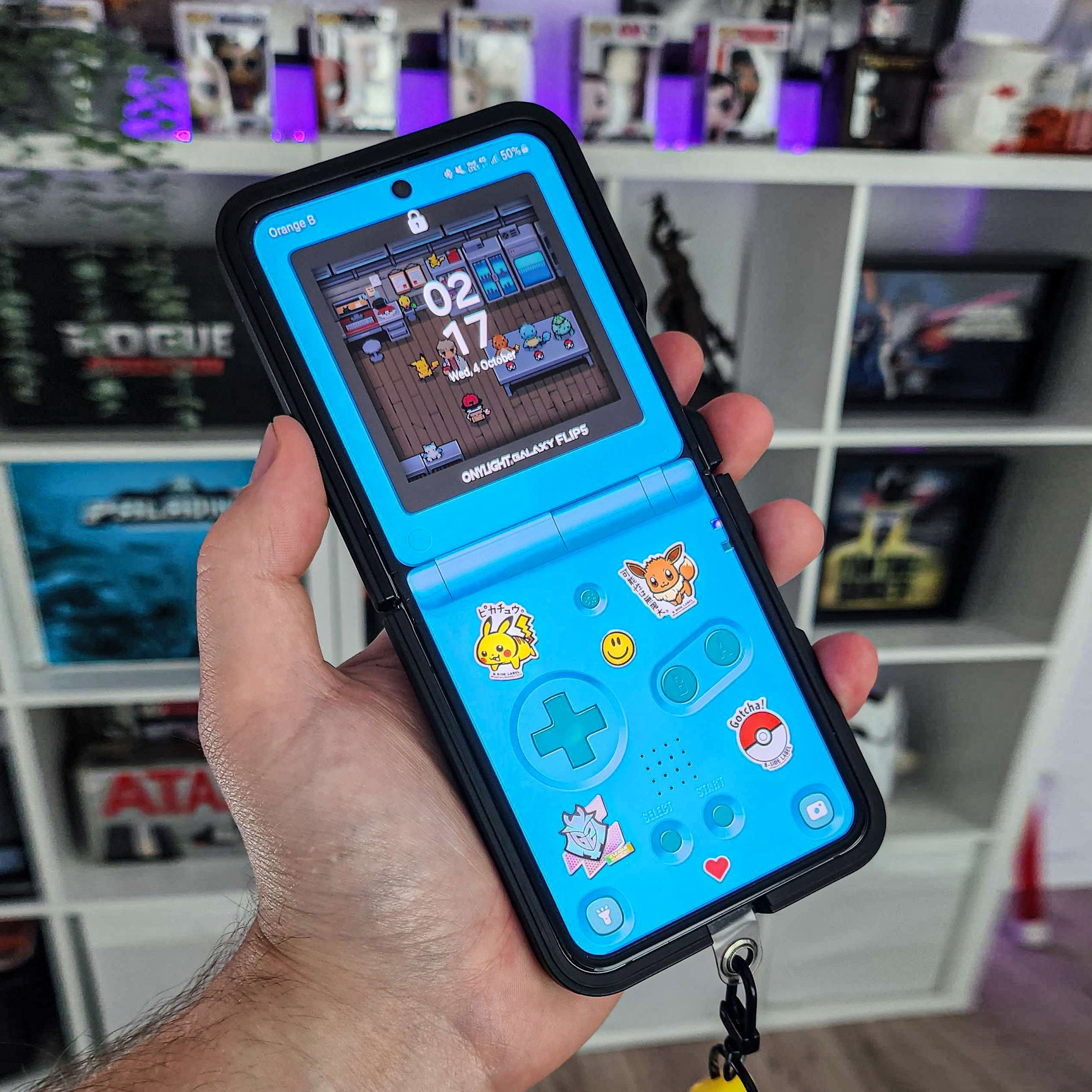 Samsung Galaxy Z Flip Wallpaper - Cute Sticker Gamer (blue) - Etsy