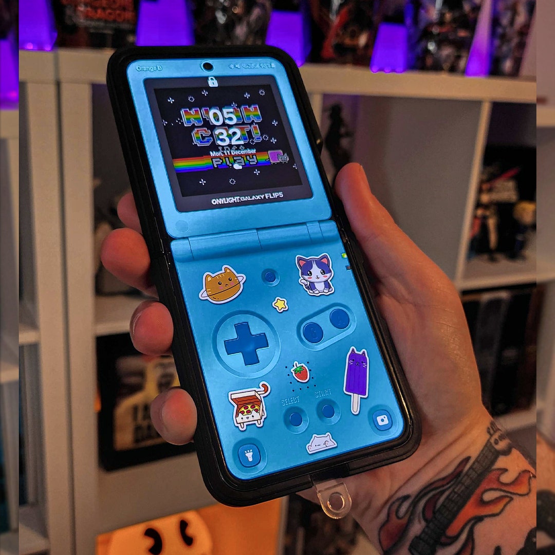 Samsung Galaxy Z Flip Wallpaper - Cute Sticker Kitten (blue) - Etsy