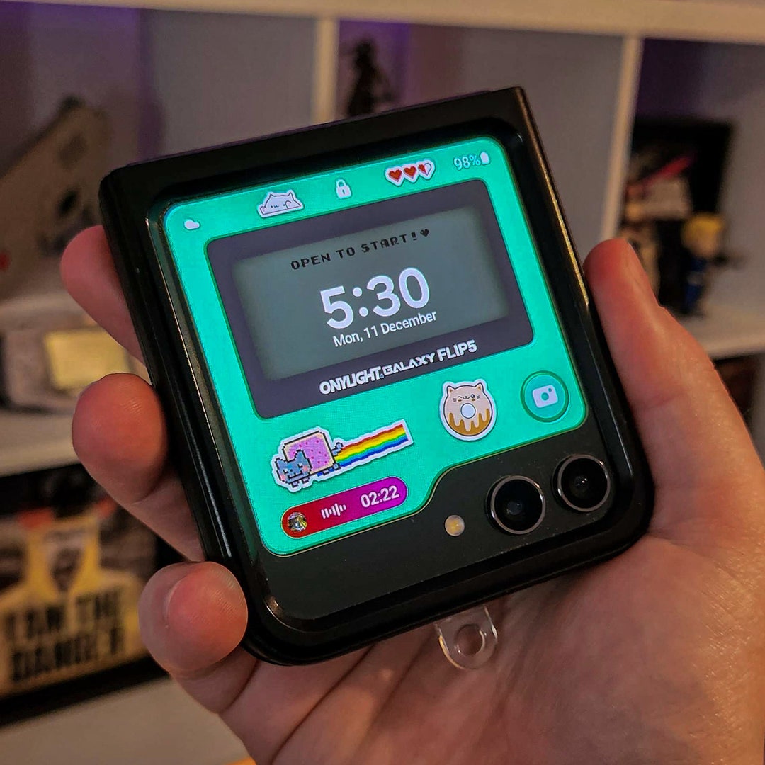 Samsung Galaxy Z Flip Cover Screen Wallpaper - Cute Sticker Kitten ...