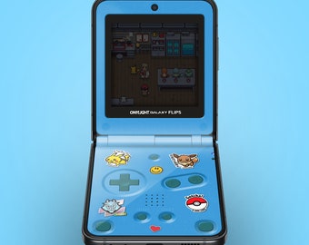 Samsung Galaxy Z Flip Wallpaper Cute Sticker Kitten mint - Etsy