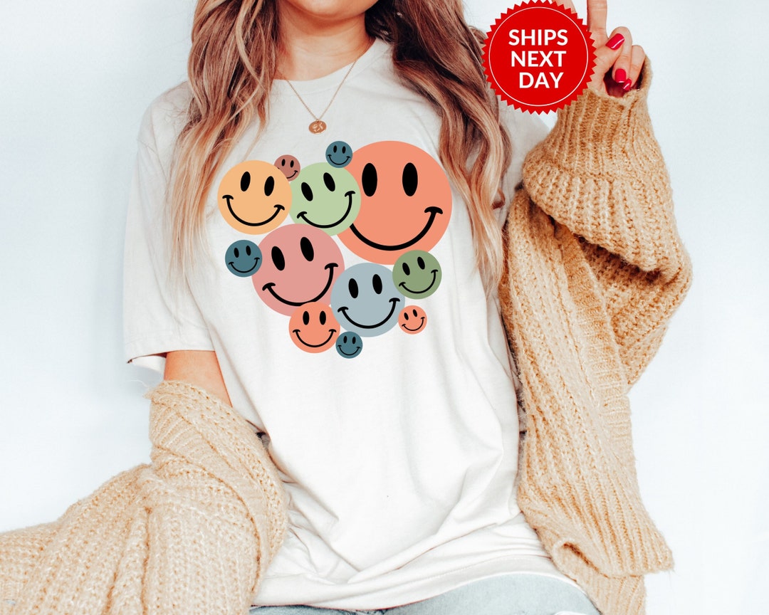 Retro Smiley Faces Shirt Smile Face T-shirt Vintage Smiley - Etsy