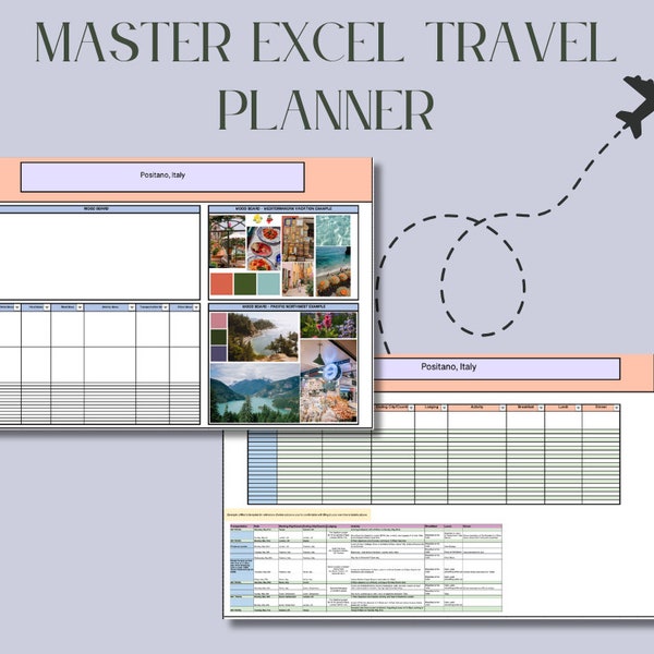 Travel Planning Spreadsheet Template Excel Spreadsheet - Etsy