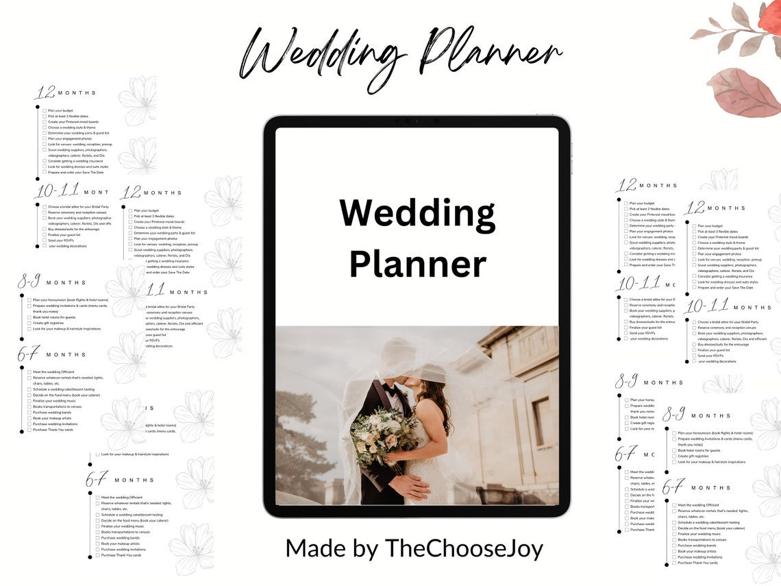 Digital Wedding Planner, Digital Wedding Checklist, iPad Wedding ...