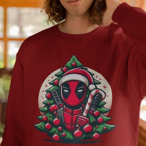 Deadpool Christmas Sweatshirt, Funny Santa Deadpool Sweatshirt ...