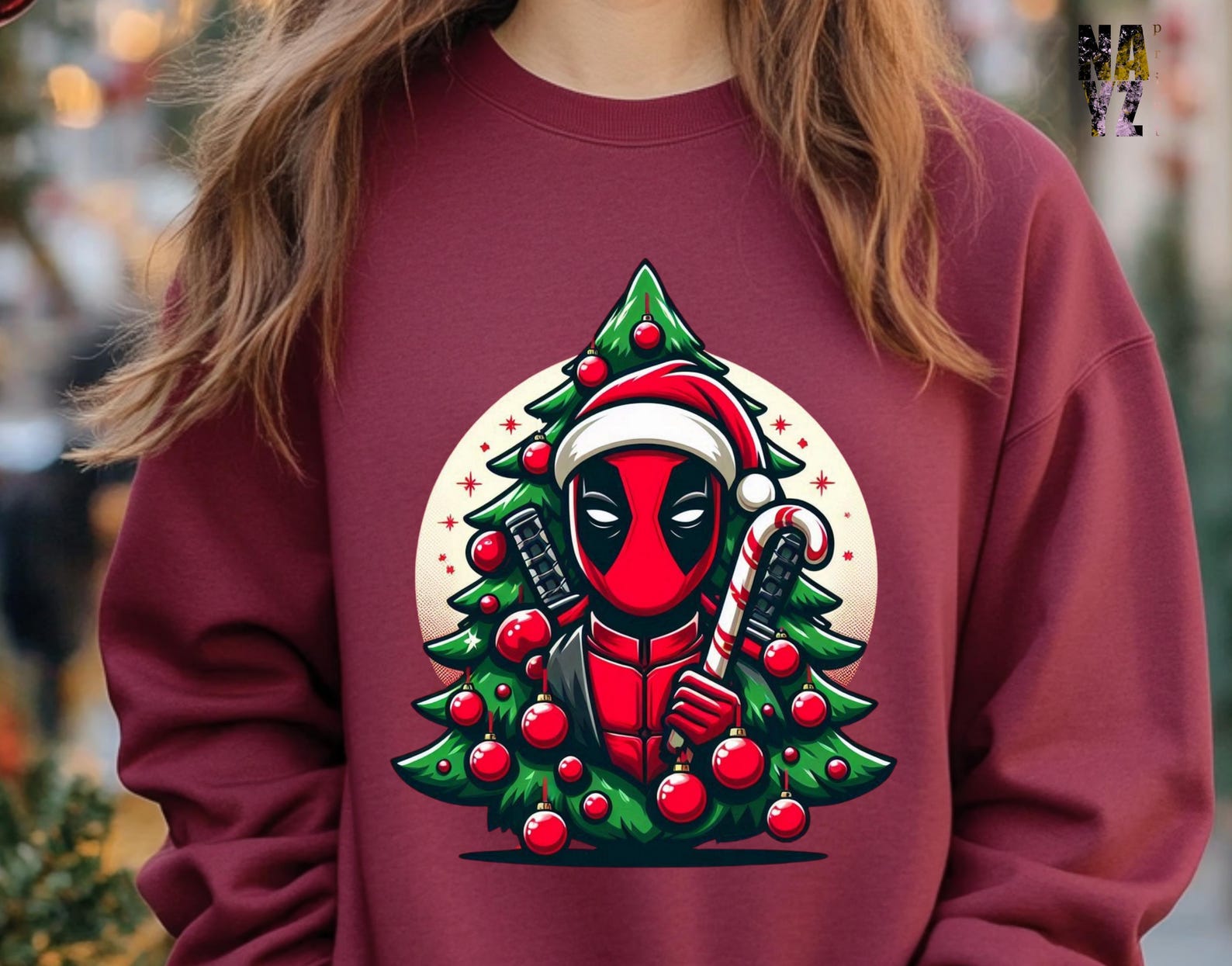 Deadpool Christmas Sweatshirt, Funny Santa Deadpool Sweatshirt ...
