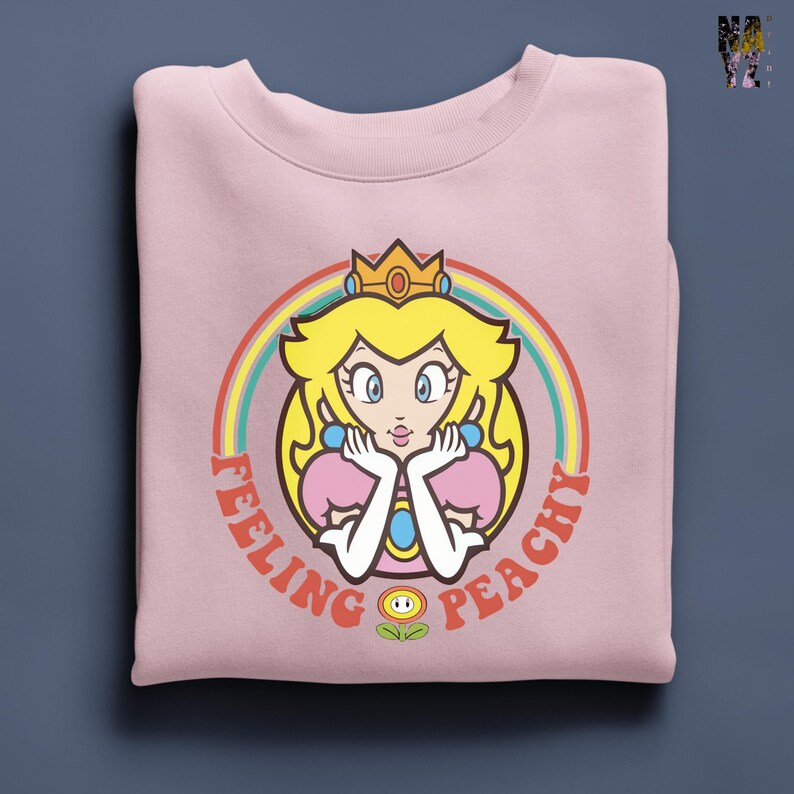 Princess Peach Sweatshirt, Feeling Peachy Sweat, Super Mario Princess ...