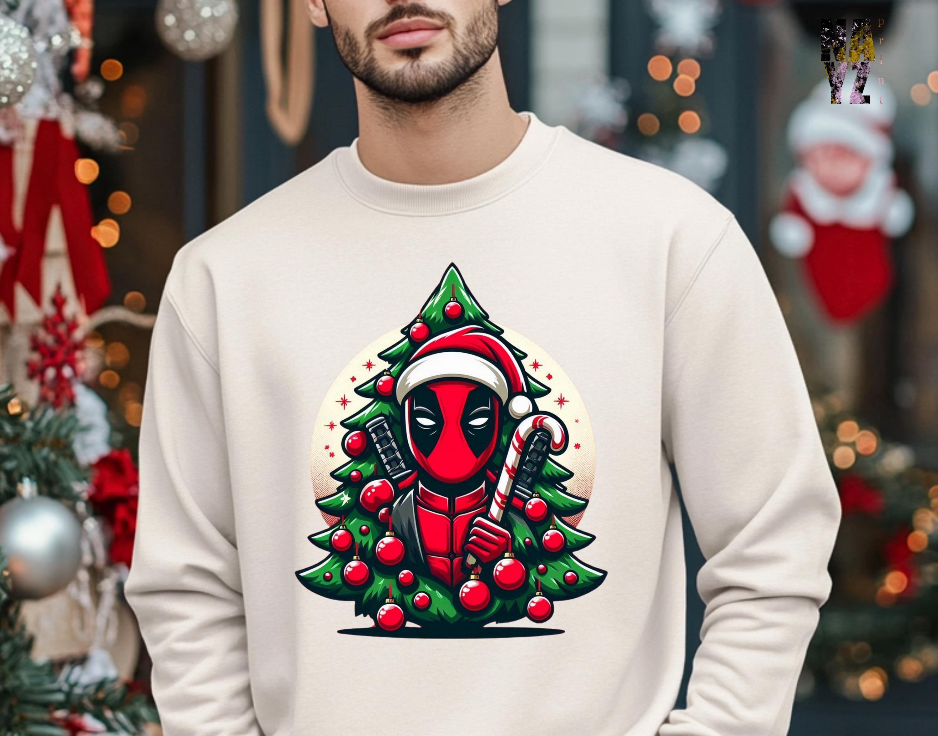 Deadpool Christmas Sweatshirt, Funny Santa Deadpool Sweatshirt ...