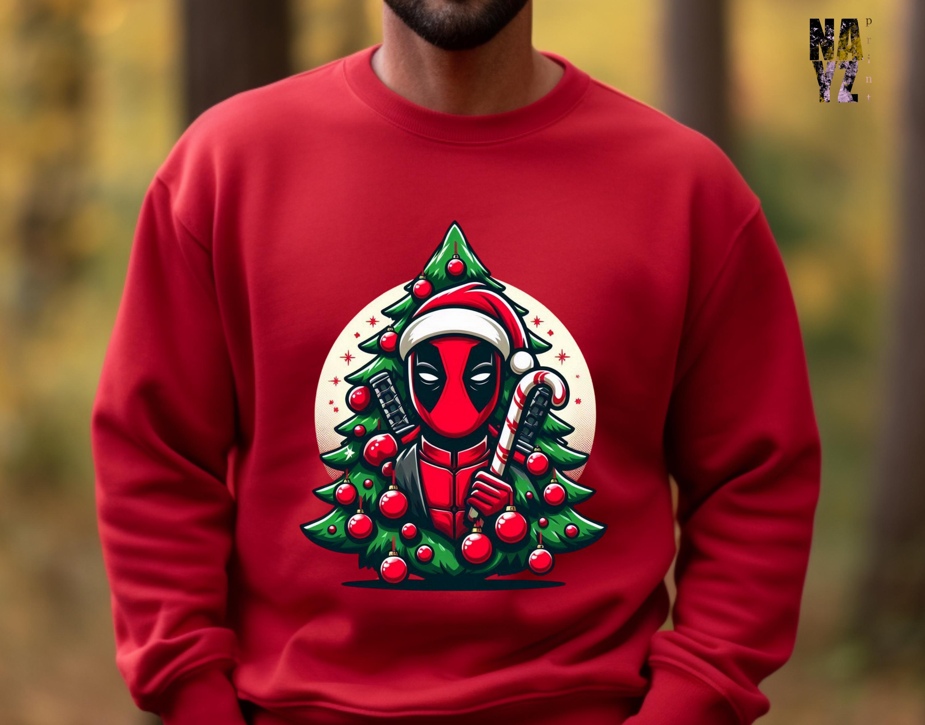 Deadpool Christmas Sweatshirt, Funny Santa Deadpool Sweatshirt ...