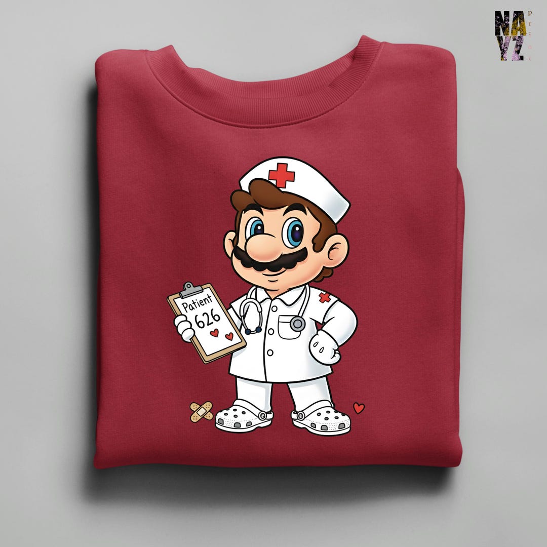 Mario Nurse Sweatshirt, Nurse Mario Sweater, Cute Nurse Gift, Future ...
