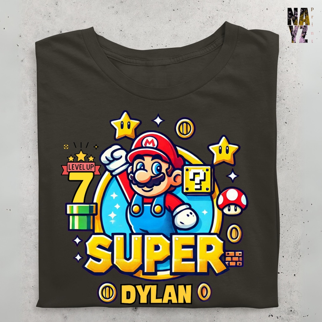 Custom Super Mario Birthday Shirt, Super Mario Birthday Boy&girl Shirt ...