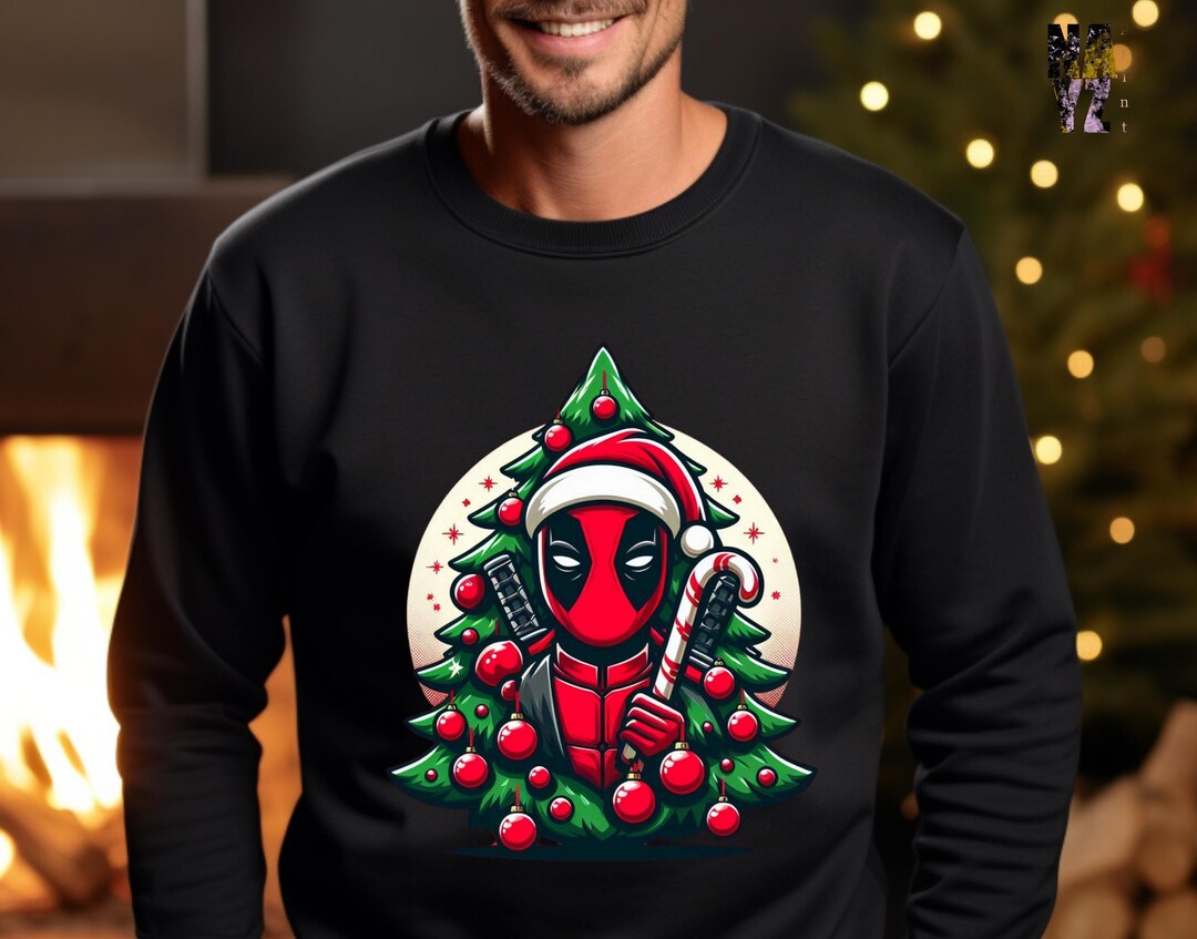 Deadpool Christmas Sweatshirt, Funny Santa Deadpool Sweatshirt ...