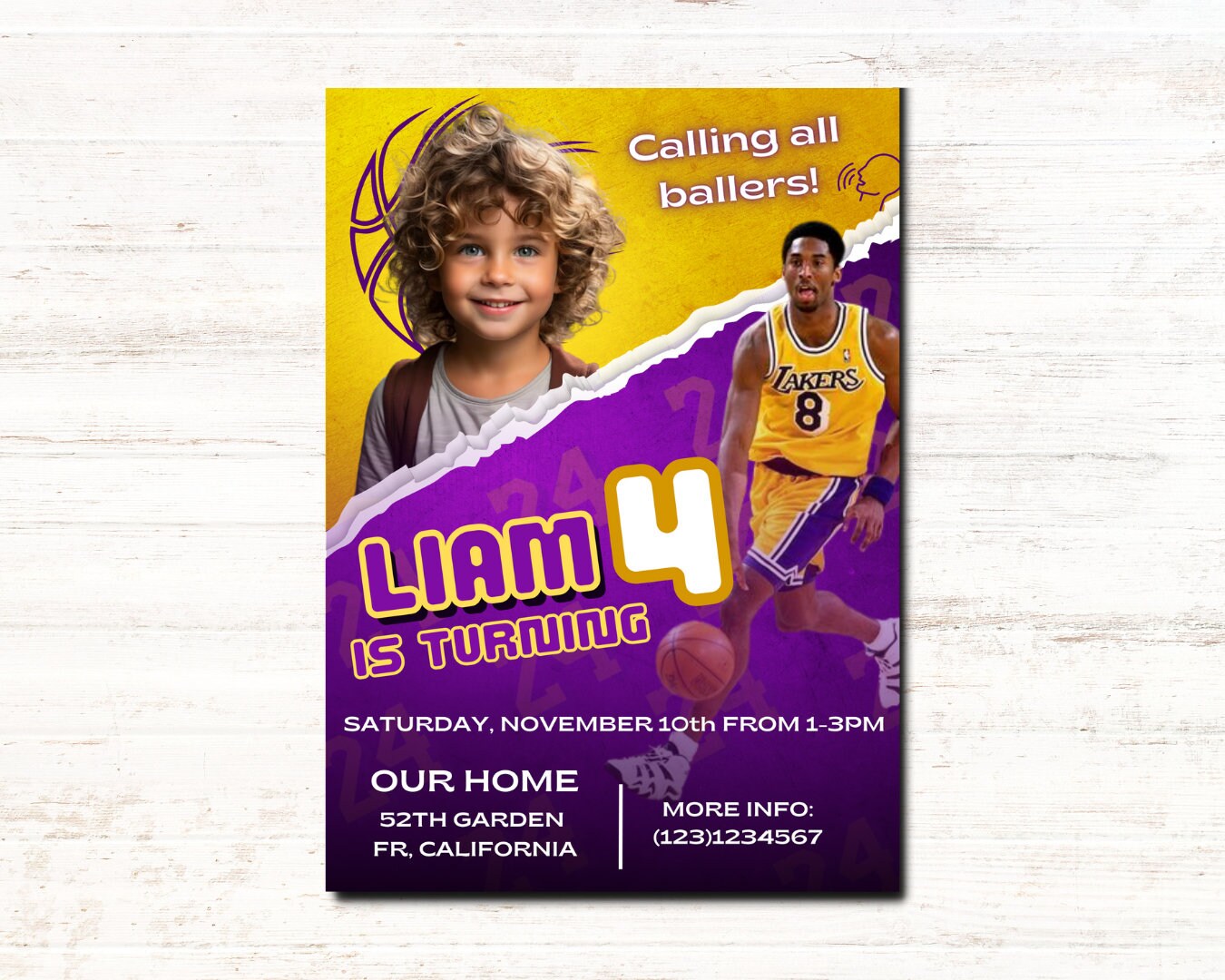 Basketball Birthday Invitation Template, Basketball Star Invitation ...