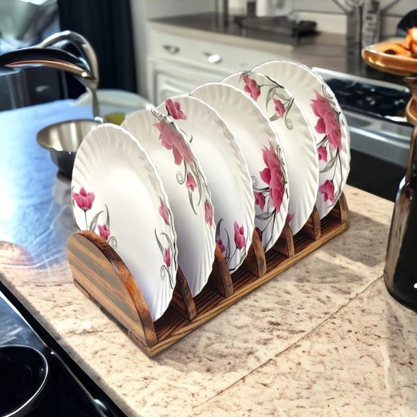 Wooden Plate Rack - Etsy