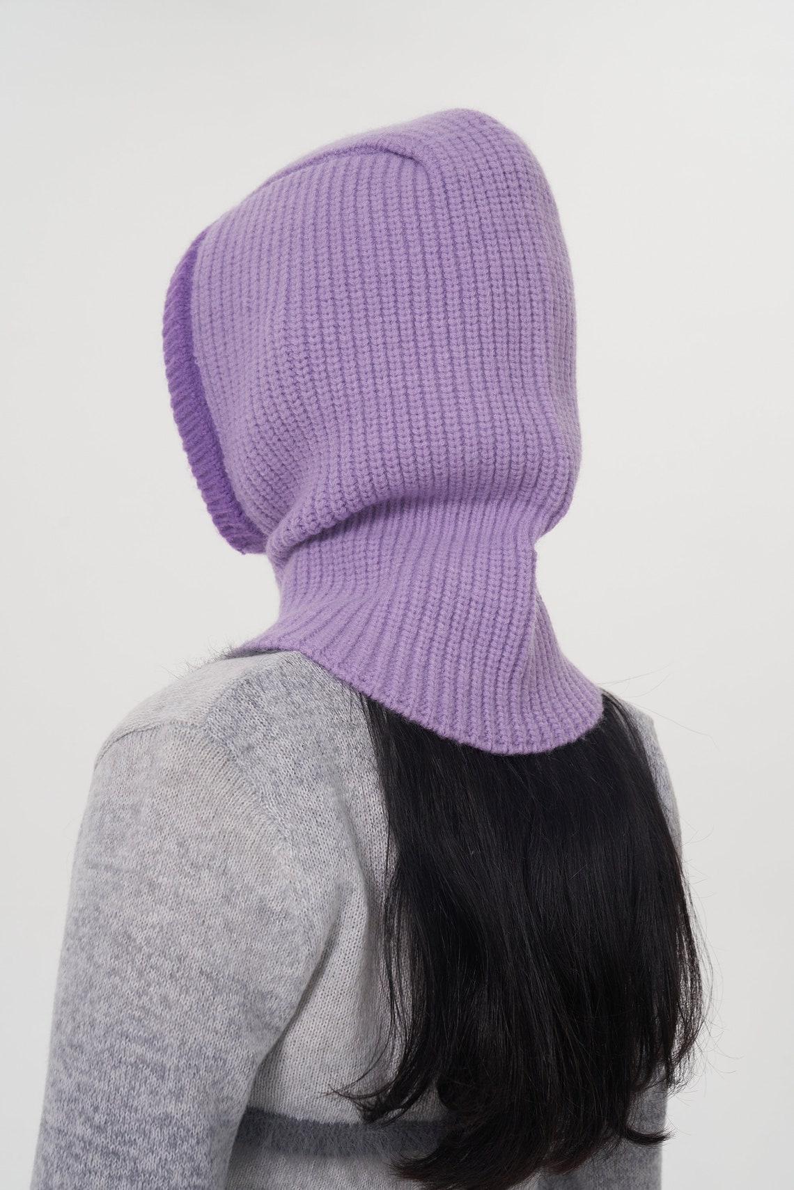 Handmade Knitted Balaclava Hat, Women Ladies Balaclava Beanie Hat ...