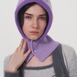 Handmade Knitted Balaclava Hat, Women Ladies Balaclava Beanie Hat ...