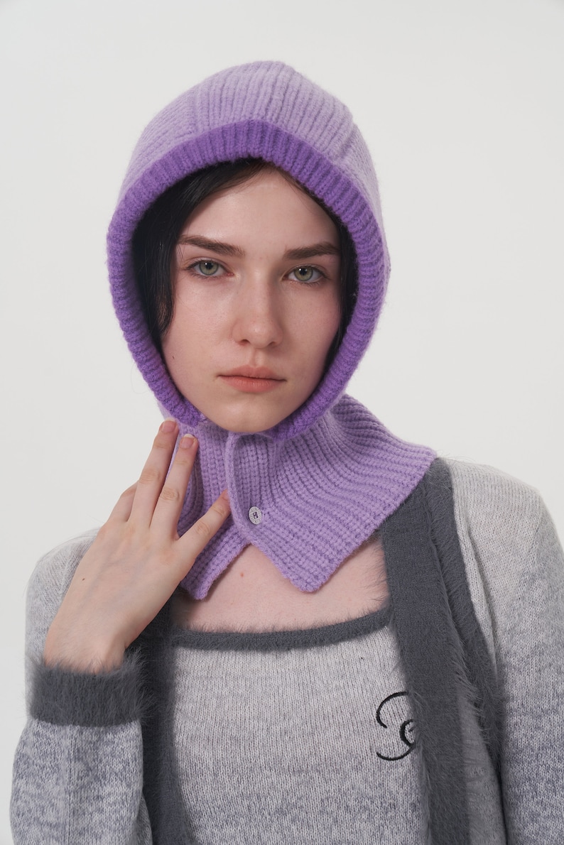 Handmade Knitted Balaclava Hat, Women Ladies Balaclava Beanie Hat ...