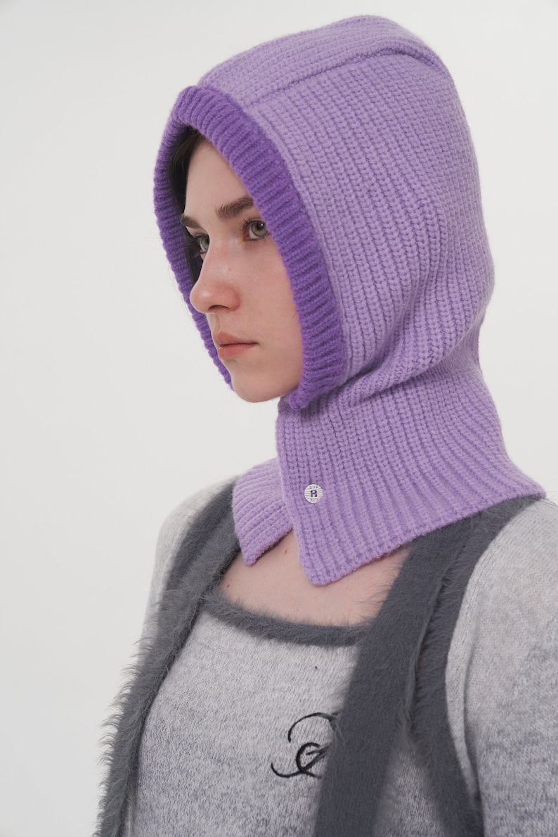 Handmade Knitted Balaclava Hat, Women Ladies Balaclava Beanie Hat ...