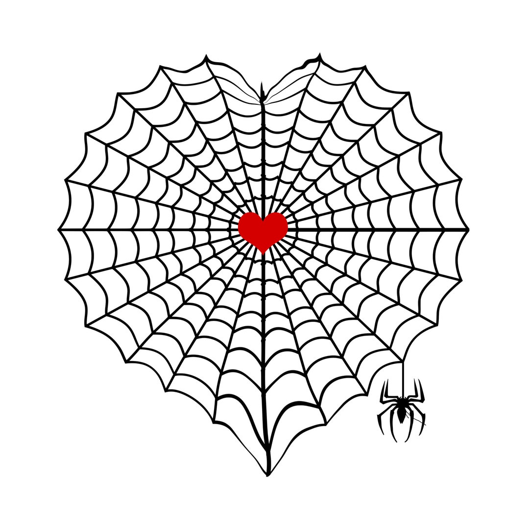 Spider Web Heart Svg.spider Web Heart Png.spider Web Png.spider Web ...
