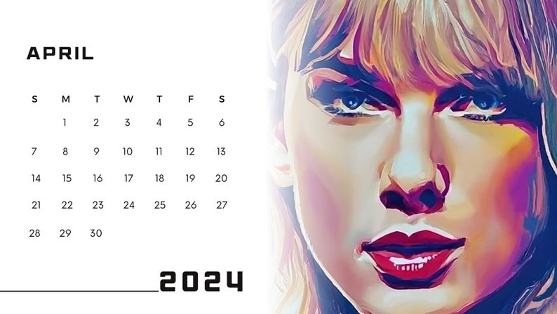 Taylor Swift Calendar 2024.taylorswift Png.taylorswift Digital Download ...