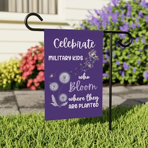 Celebrate Military Kids April Garden Flag, Military Kids Bloom Where ...