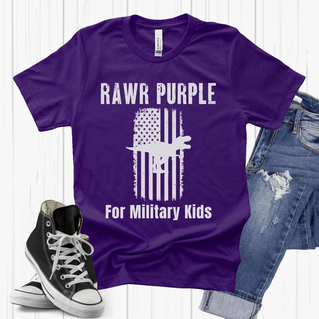 Month of the Military Child Shirt, Purple Up, Rawr Purple for Military ...