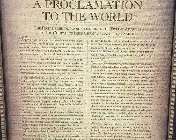 Antique Frame of the Family A Proclamation to the World Church of Jesus ...