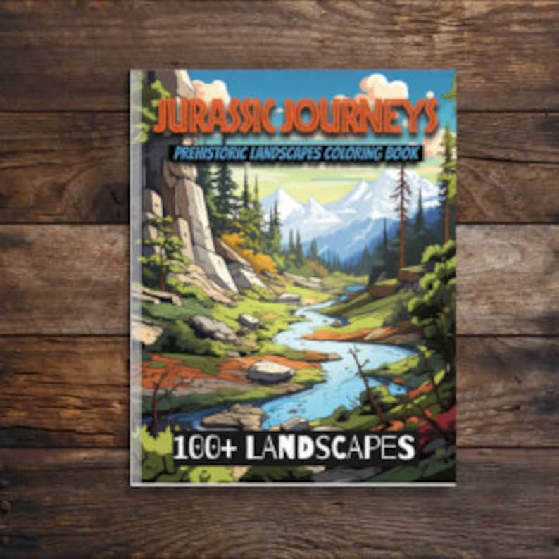 Jurassic Journeys: Prehistoric Landscapes Coloring Book, 100 ...