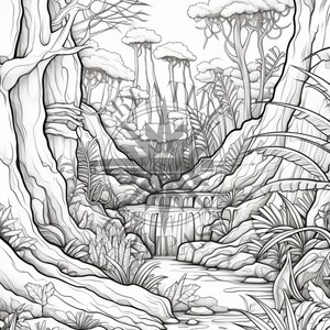 Jurassic Journeys: Prehistoric Landscapes Coloring Book, 100 ...