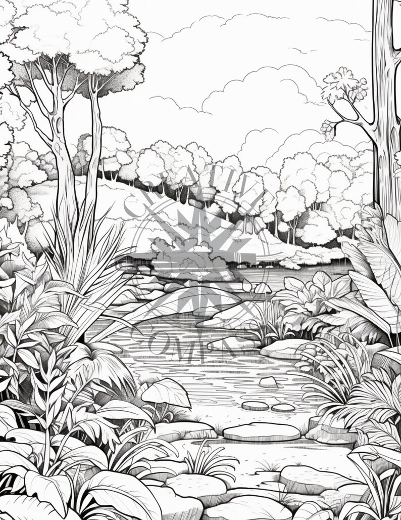 Jurassic Journeys: Prehistoric Landscapes Coloring Book, 100 ...