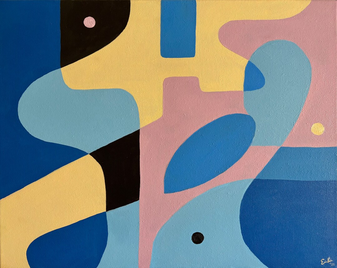 Abstract Oil Painting Print Contemporary Fine Art Modern Art Aesthetic ...