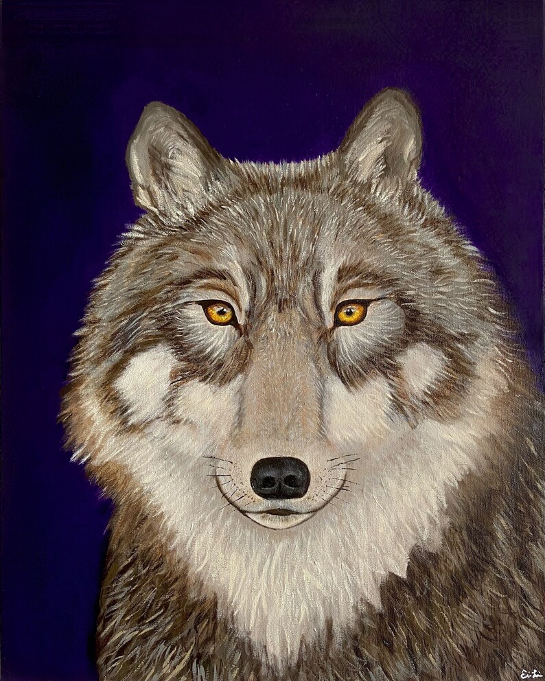Wolf Oil Painting Print | Original Fine Art | Wildlife Painting ...