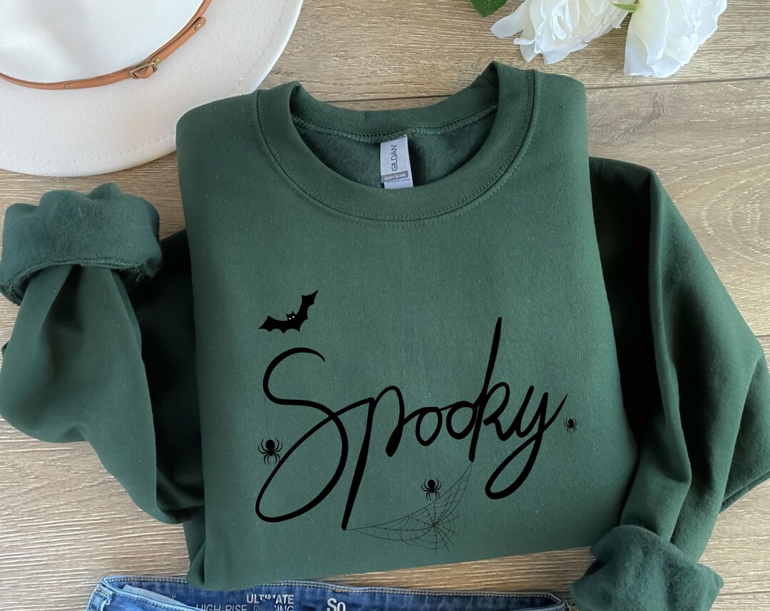 Spooky Spiders and Bats Sweater, Halloween Sweater, Fall Shirt, Cozy ...