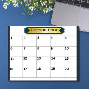 Printable Betting Pool Square Template: Game Night Chart,sports Betting ...