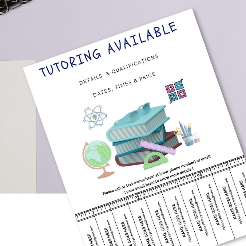 Tutoring Flyer - Etsy