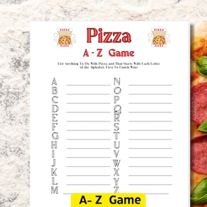 Pizza A-Z Game,pizza A-Z Party Game,pizza Themed Fun Alphabet Challenge ...