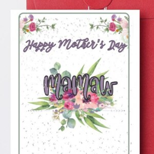 Printable Mamaw Card for Mothers Day;happy Mother’s Day Mamaw Card for ...